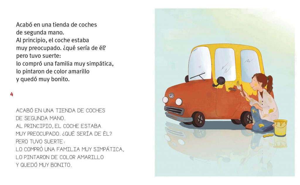 EL COCHE AMARILLO (8). Cuento para niños en letra MAYÚSCULA y de ...