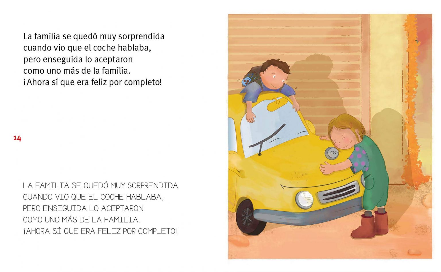 EL COCHE AMARILLO (8). Cuento para niños en letra MAYÚSCULA y de ...